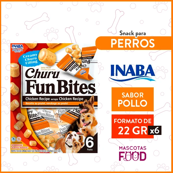 Snack para Perros INABA CHURU Fun Bites Sabor Pollo 132GRS. - Ofertas ...
